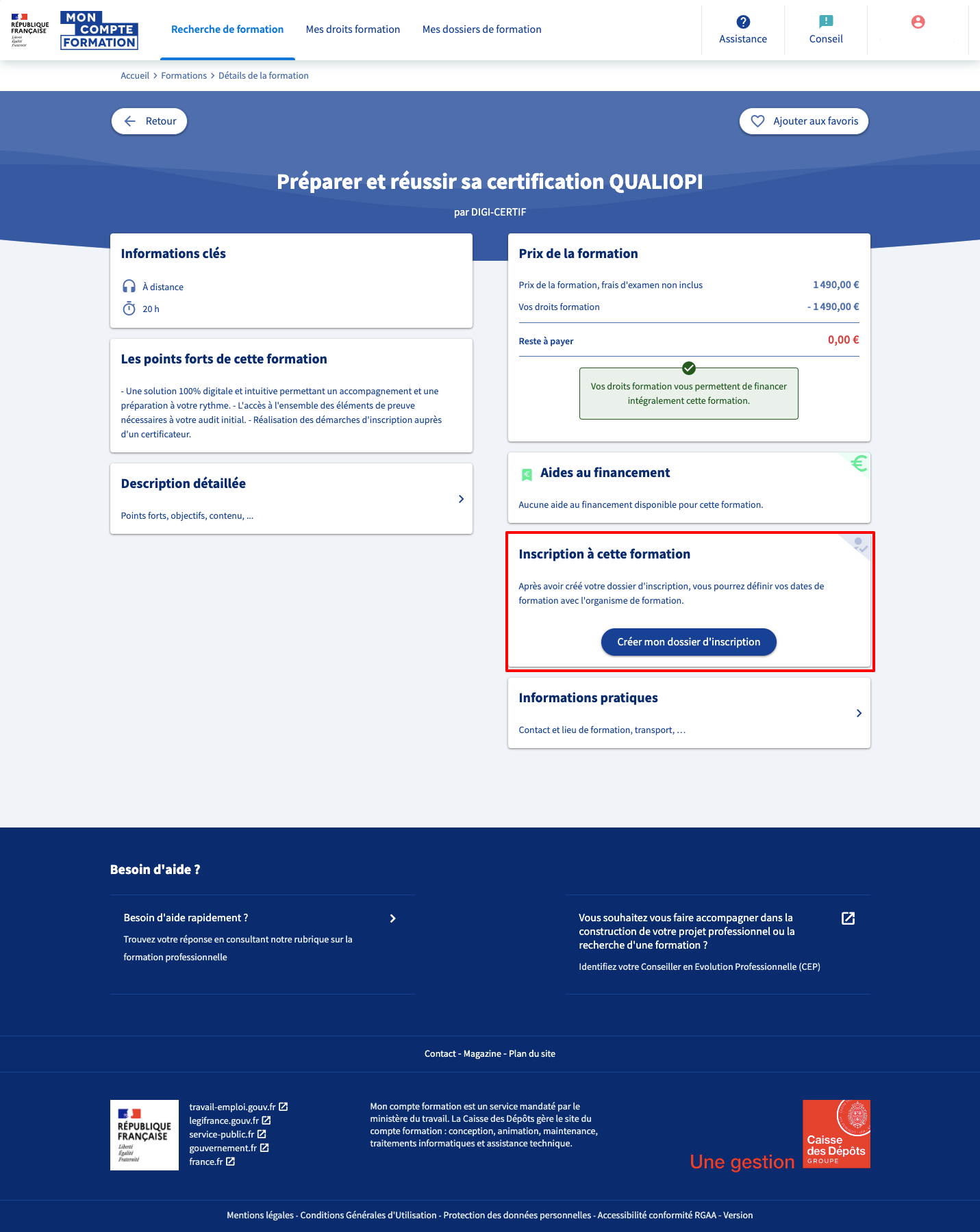 Les formations Digi-Certif éligibles à Mon Compte Formation CPF